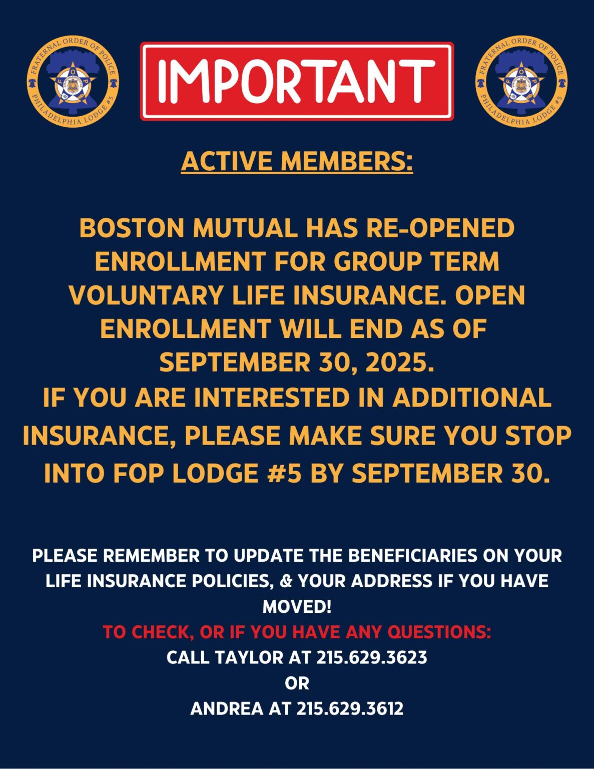 LIFE INSURANCE - FOP LODGE 5