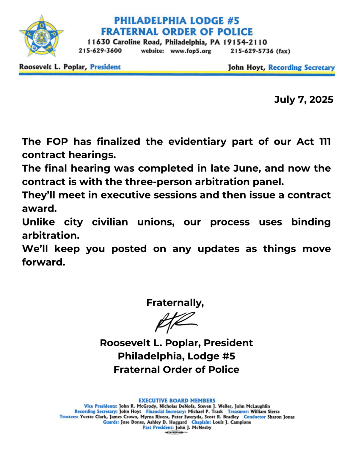 LATEST NEWS - FOP LODGE 5