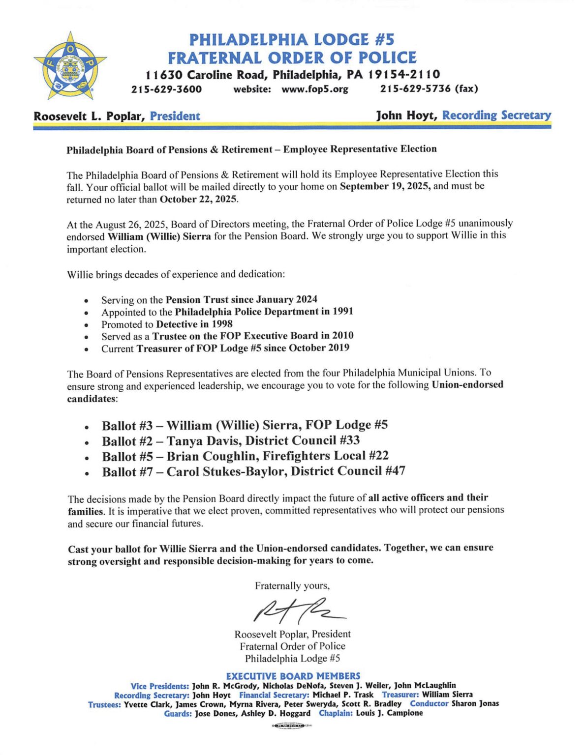 Vote for William (Willie) Sierra for Philadelphia Board of Pensions ...