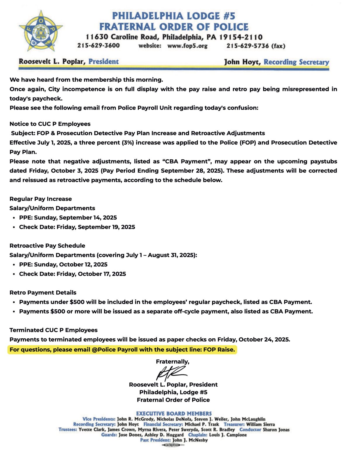 LATEST NEWS - FOP LODGE 5