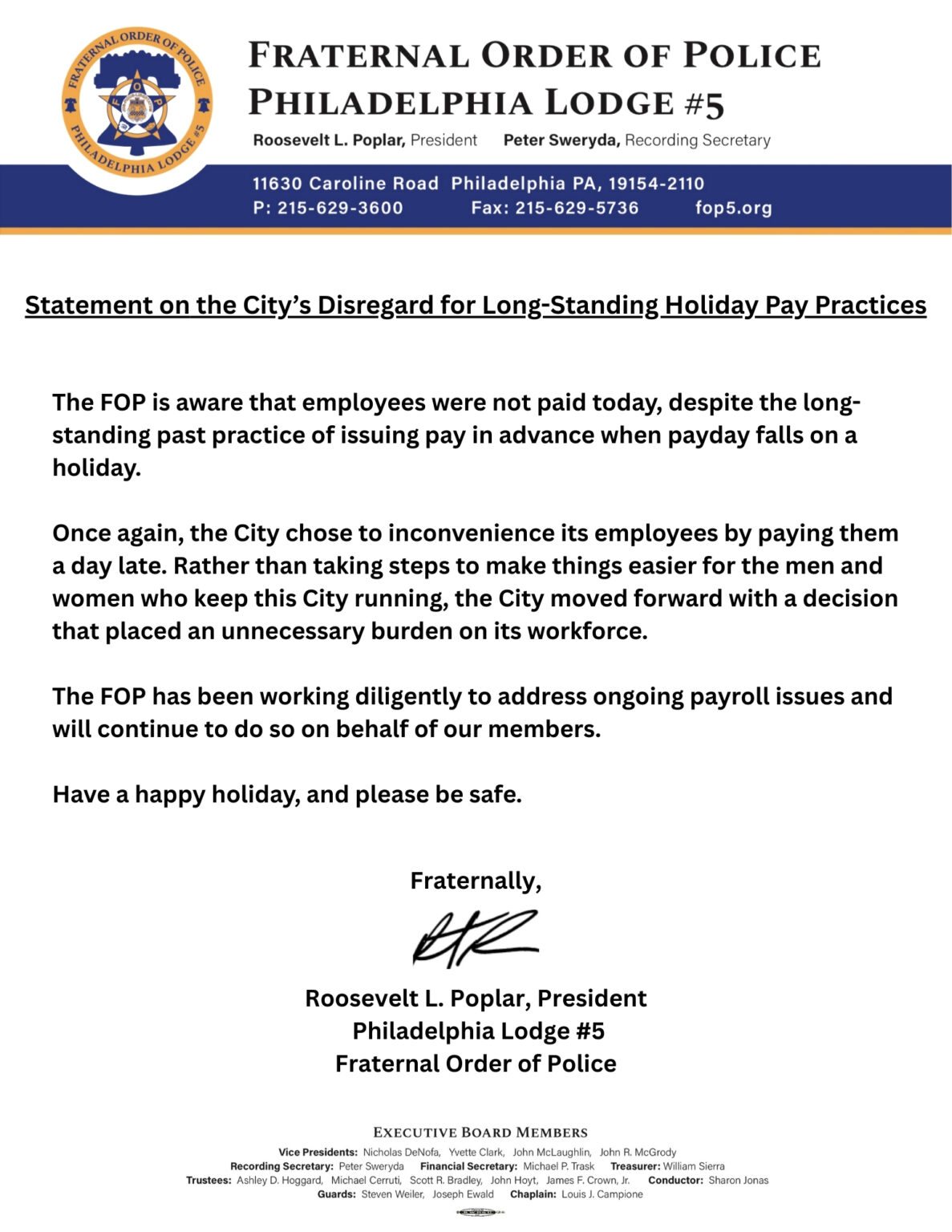 LATEST NEWS - FOP LODGE 5
